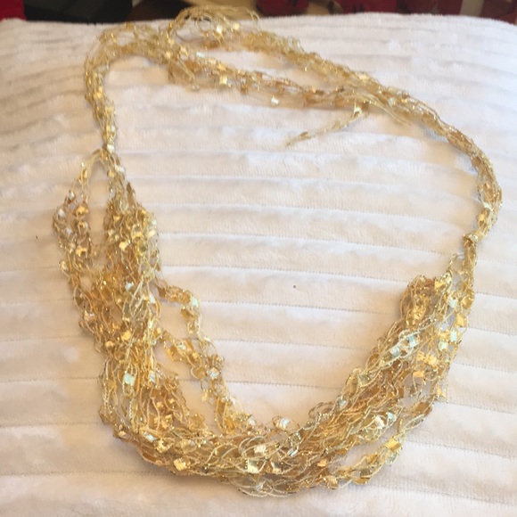 Jewelry | Gold Ribbon Necklace | Poshmark